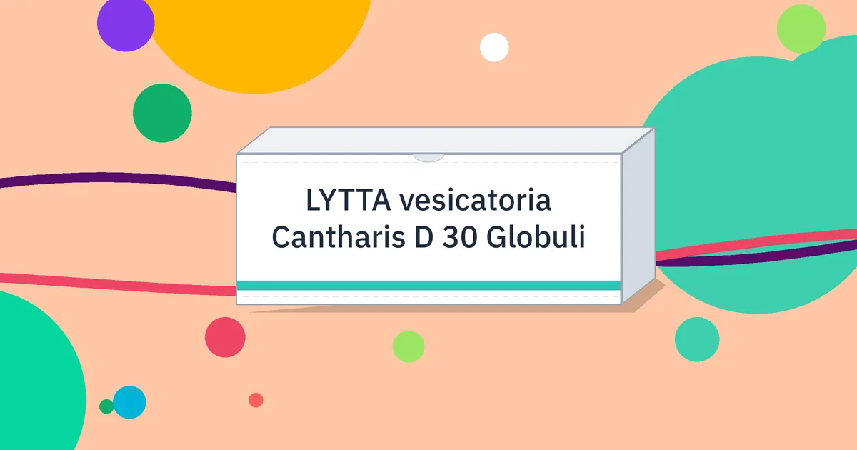 Symbolbild: Packung mit der Aufschrift LYTTA vesicatoria Cantharis D 30 Globuli (PZN 11556232) – Verfügbarkeit und Bezug in Apotheken in Frankfurt am Main