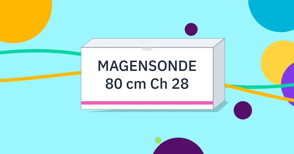 Symbolbild: Packung mit der Aufschrift MAGENSONDE 80 cm Ch 28 (PZN 02448561) – Verfügbarkeit und Bezug in Apotheken in Frankfurt am Main