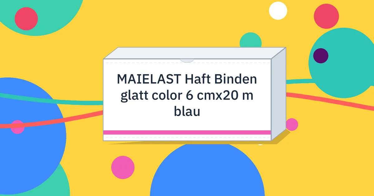 Symbolbild: Packung mit der Aufschrift MAIELAST Haft Binden glatt color 6 cmx20 m blau (PZN 02501108) – Verfügbarkeit und Bezug in Apotheken in Frankfurt am Main