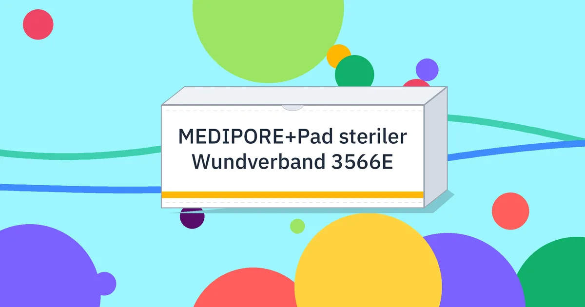 Symbolbild: Packung mit der Aufschrift MEDIPORE+Pad steriler Wundverband 3566E (PZN 01681203) – Verfügbarkeit und Bezug in Apotheken in Frankfurt am Main