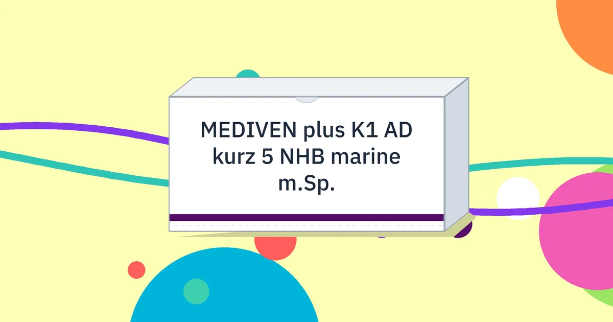 Symbolbild: Packung mit der Aufschrift MEDIVEN plus K1 AD kurz 5 NHB marine m.Sp. (PZN 15898573) – Verfügbarkeit und Bezug in Apotheken in Frankfurt am Main