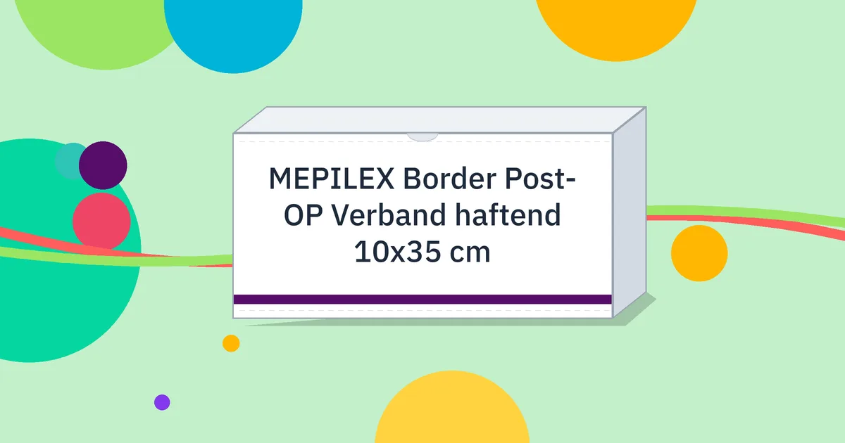 Symbolbild: Packung mit der Aufschrift MEPILEX Border Post-OP Verband haftend 10x35 cm (PZN 11639188) – Verfügbarkeit und Bezug in Apotheken in Frankfurt am Main