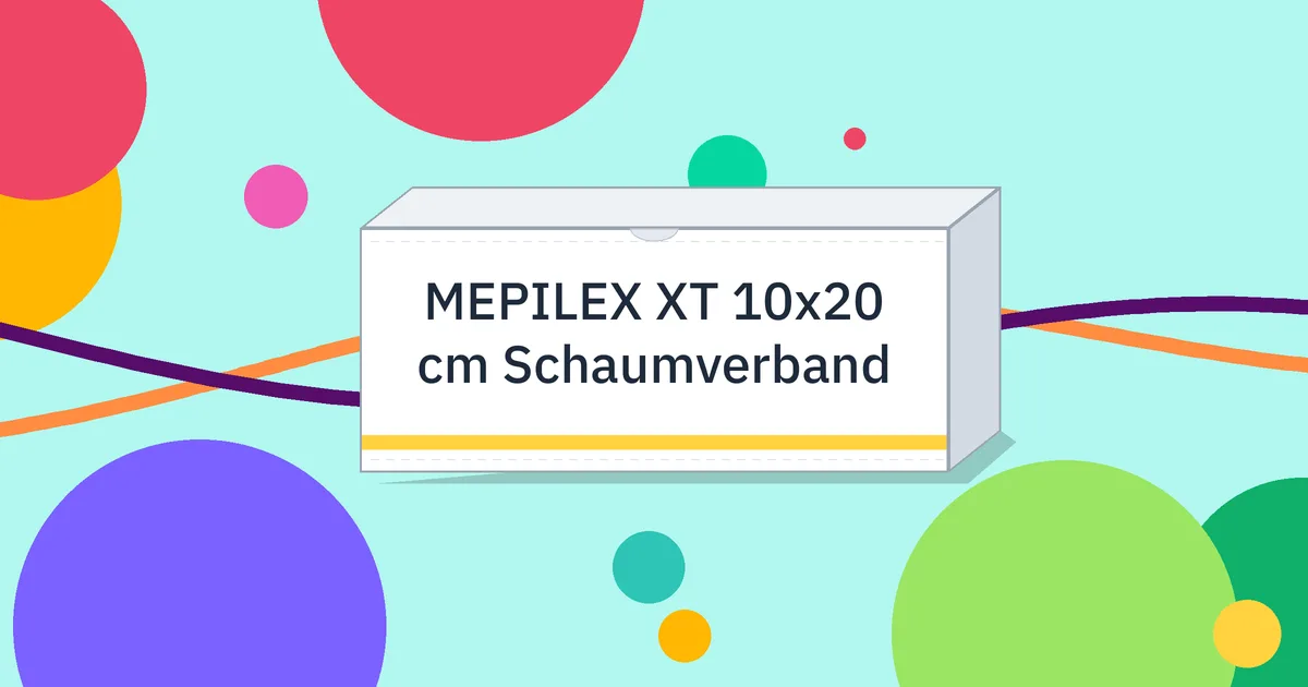 Symbolbild: Packung mit der Aufschrift MEPILEX XT 10x20 cm Schaumverband (PZN 11147278) – Verfügbarkeit und Bezug in Apotheken in Frankfurt am Main