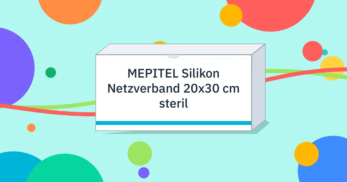 Symbolbild: Packung mit der Aufschrift MEPITEL Silikon Netzverband 20x30 cm steril (PZN 17900831) – Verfügbarkeit und Bezug in Apotheken in Frankfurt am Main