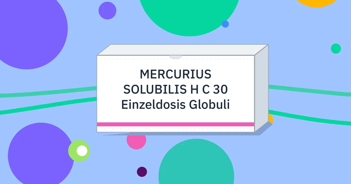 Symbolbild: Packung mit der Aufschrift MERCURIUS SOLUBILIS H C 30 Einzeldosis Globuli (PZN 01543441) – Verfügbarkeit und Bezug in Apotheken in Frankfurt am Main
