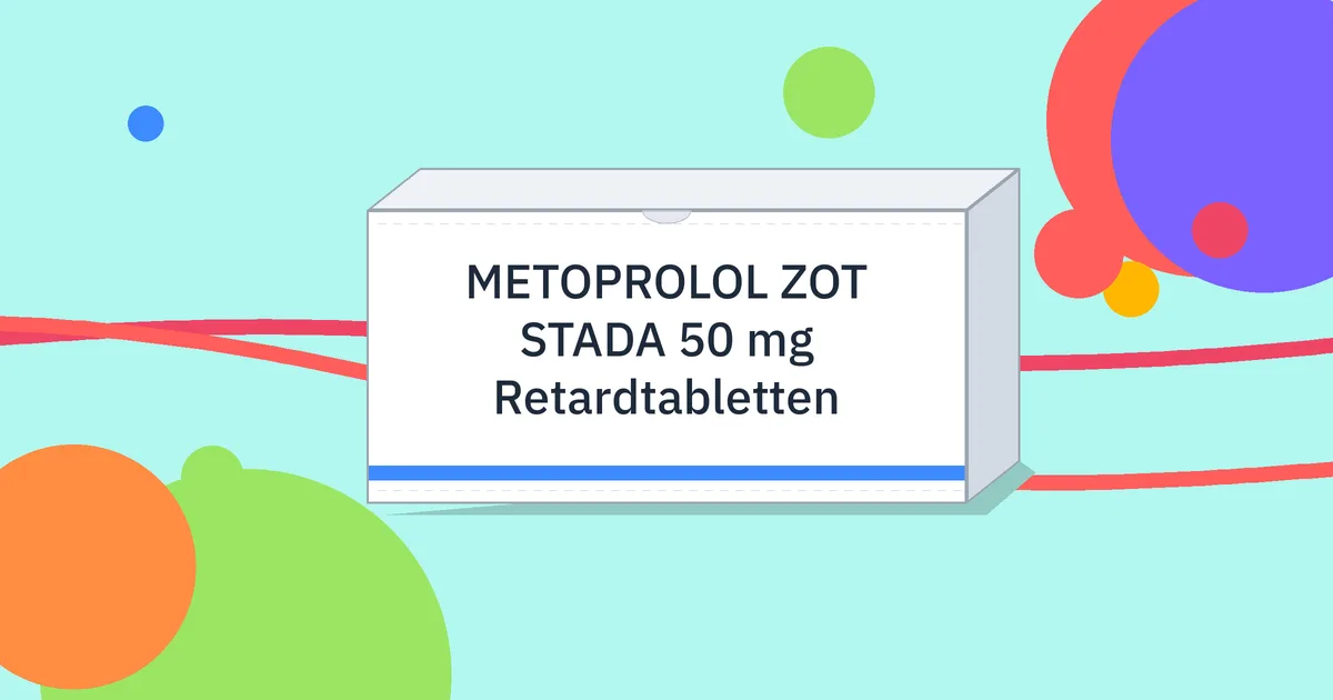 Symbolbild: Packung mit der Aufschrift METOPROLOL ZOT STADA 50 mg Retardtabletten (PZN 01663228) – Verfügbarkeit und Bezug in Apotheken in Frankfurt am Main