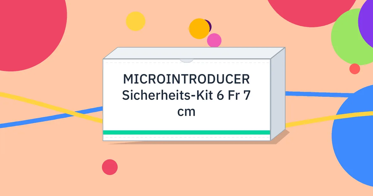 Symbolbild: Packung mit der Aufschrift MICROINTRODUCER Sicherheits-Kit 6 Fr 7 cm (PZN 12398930) – Verfügbarkeit und Bezug in Apotheken in Frankfurt am Main