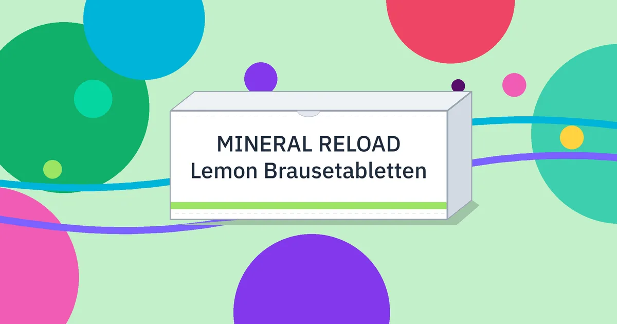 Symbolbild: Packung mit der Aufschrift MINERAL RELOAD Lemon Brausetabletten (PZN 14134224) – Verfügbarkeit und Bezug in Apotheken in Frankfurt am Main