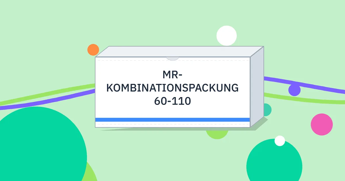 Symbolbild: Packung mit der Aufschrift MR-KOMBINATIONSPACKUNG 60-110 (PZN 12910902) – Verfügbarkeit und Bezug in Apotheken in Frankfurt am Main