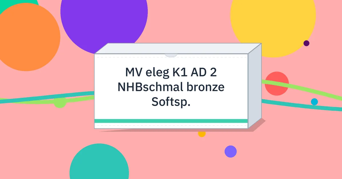 Symbolbild: Packung mit der Aufschrift MV eleg K1 AD 2 NHBschmal bronze Softsp. (PZN 15673839) – Verfügbarkeit und Bezug in Apotheken in Frankfurt am Main