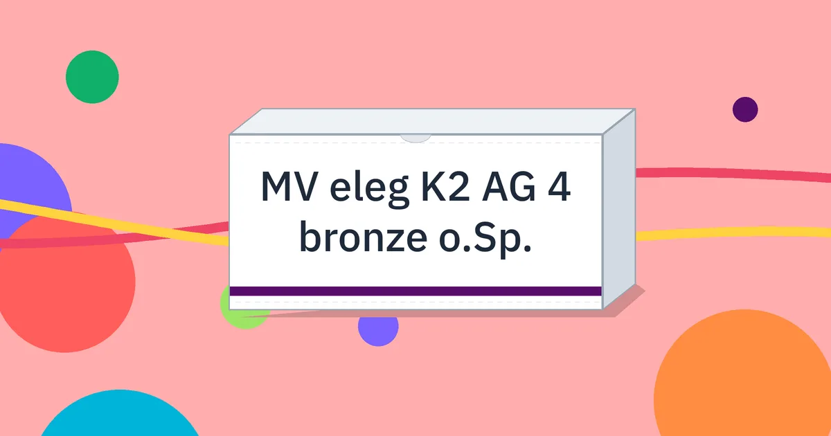 Symbolbild: Packung mit der Aufschrift MV eleg K2 AG 4 bronze o.Sp. (PZN 14719568) – Verfügbarkeit und Bezug in Apotheken in Frankfurt am Main