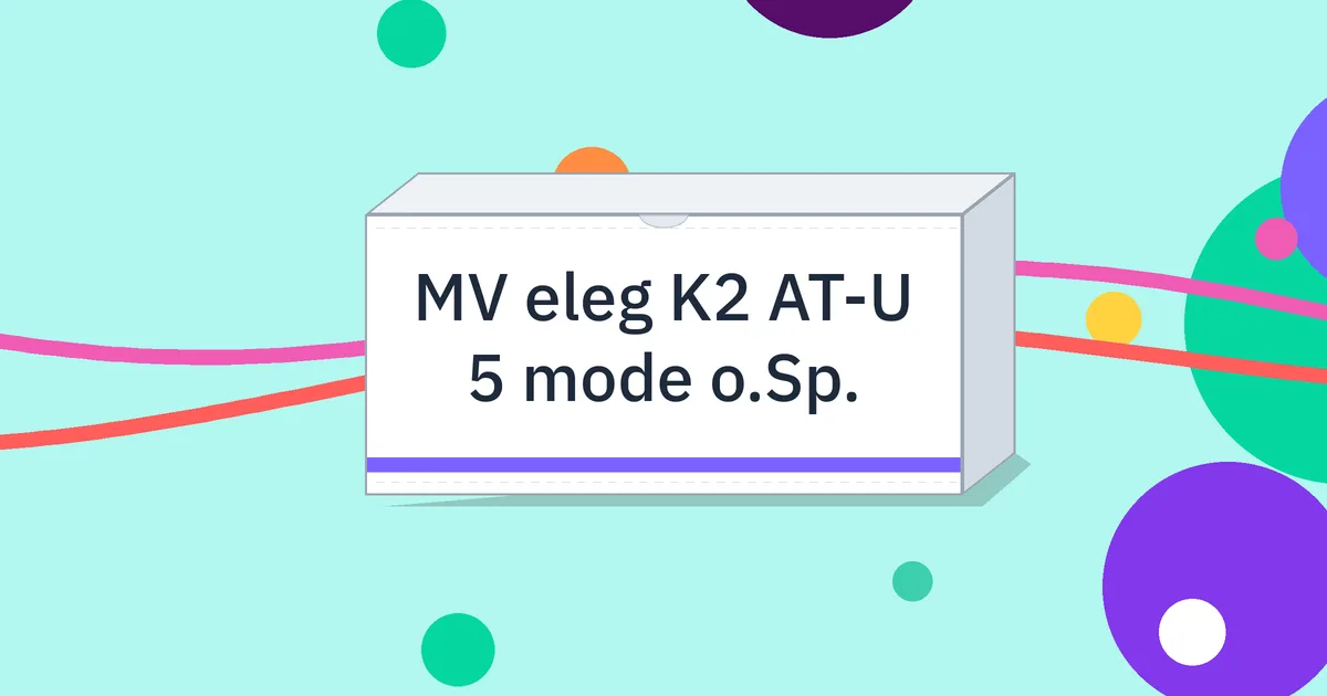 Symbolbild: Packung mit der Aufschrift MV eleg K2 AT-U 5 mode o.Sp. (PZN 04543654) – Verfügbarkeit und Bezug in Apotheken in Frankfurt am Main