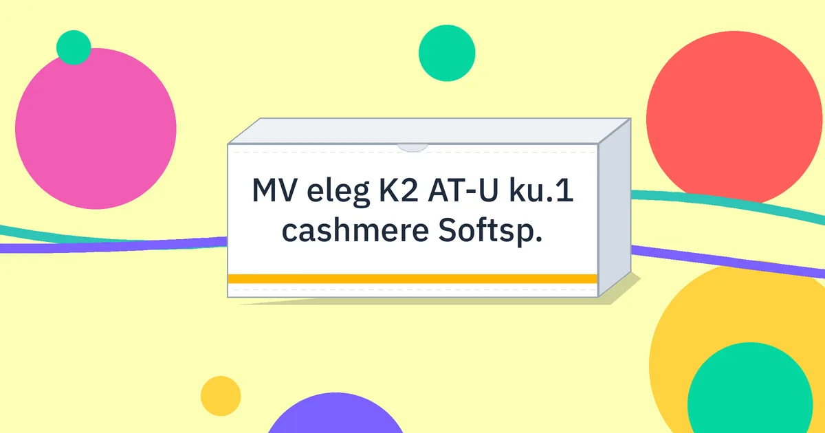 Symbolbild: Packung mit der Aufschrift MV eleg K2 AT-U ku.1 cashmere Softsp. (PZN 15291612) – Verfügbarkeit und Bezug in Apotheken in Frankfurt am Main