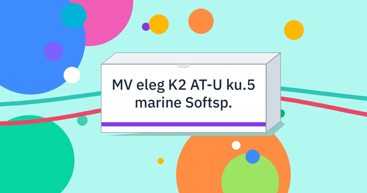 Symbolbild: Packung mit der Aufschrift MV eleg K2 AT-U ku.5 marine Softsp. (PZN 15292149) – Verfügbarkeit und Bezug in Apotheken in Frankfurt am Main