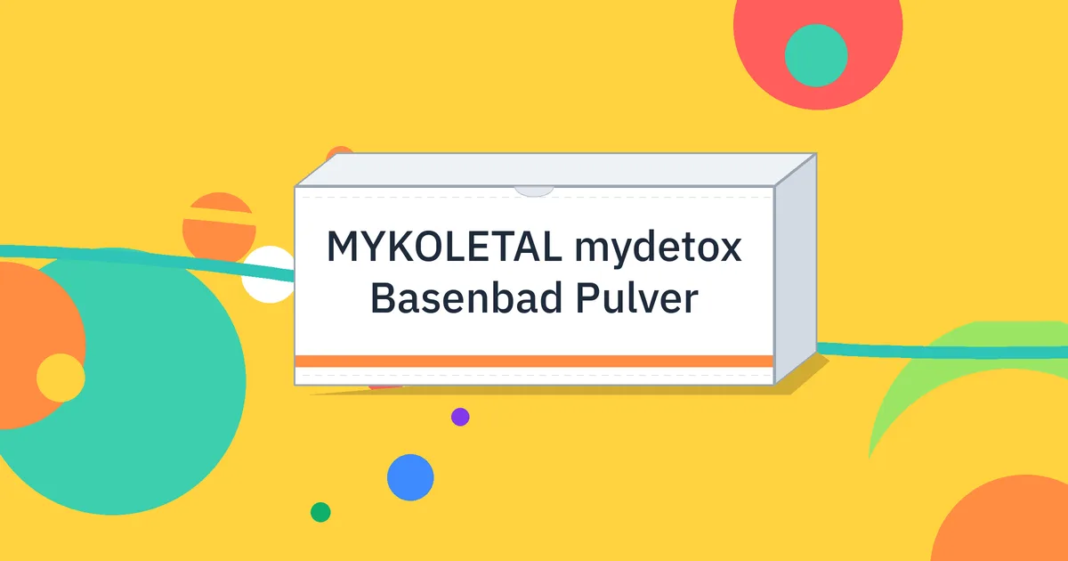 Symbolbild: Packung mit der Aufschrift MYKOLETAL mydetox Basenbad Pulver (PZN 16154627) – Verfügbarkeit und Bezug in Apotheken in Frankfurt am Main