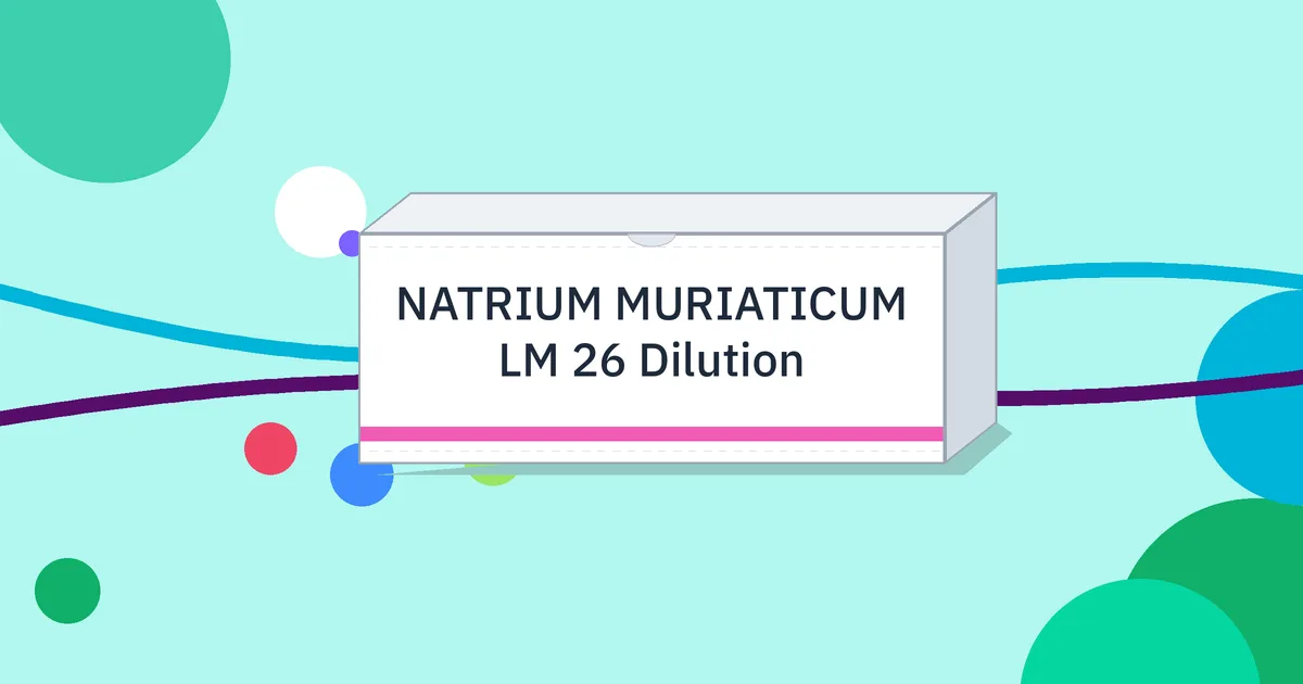 Symbolbild: Packung mit der Aufschrift NATRIUM MURIATICUM LM 26 Dilution (PZN 12965398) – Verfügbarkeit und Bezug in Apotheken in Frankfurt am Main