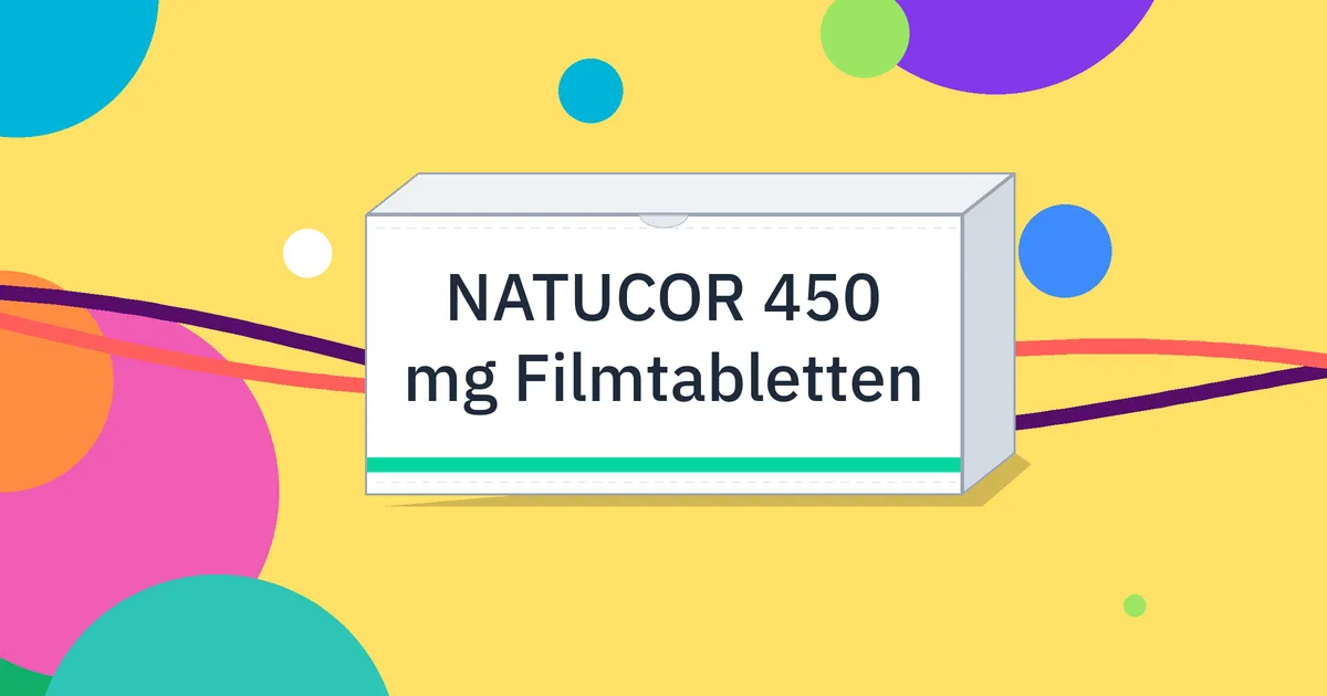 Symbolbild: Packung mit der Aufschrift NATUCOR 450 mg Filmtabletten (PZN 04165270) – Verfügbarkeit und Bezug in Apotheken in Frankfurt am Main