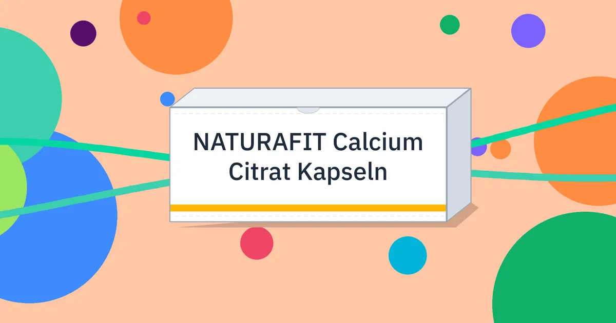 Symbolbild: Packung mit der Aufschrift NATURAFIT Calcium Citrat Kapseln (PZN 11859091) – Verfügbarkeit und Bezug in Apotheken in Frankfurt am Main