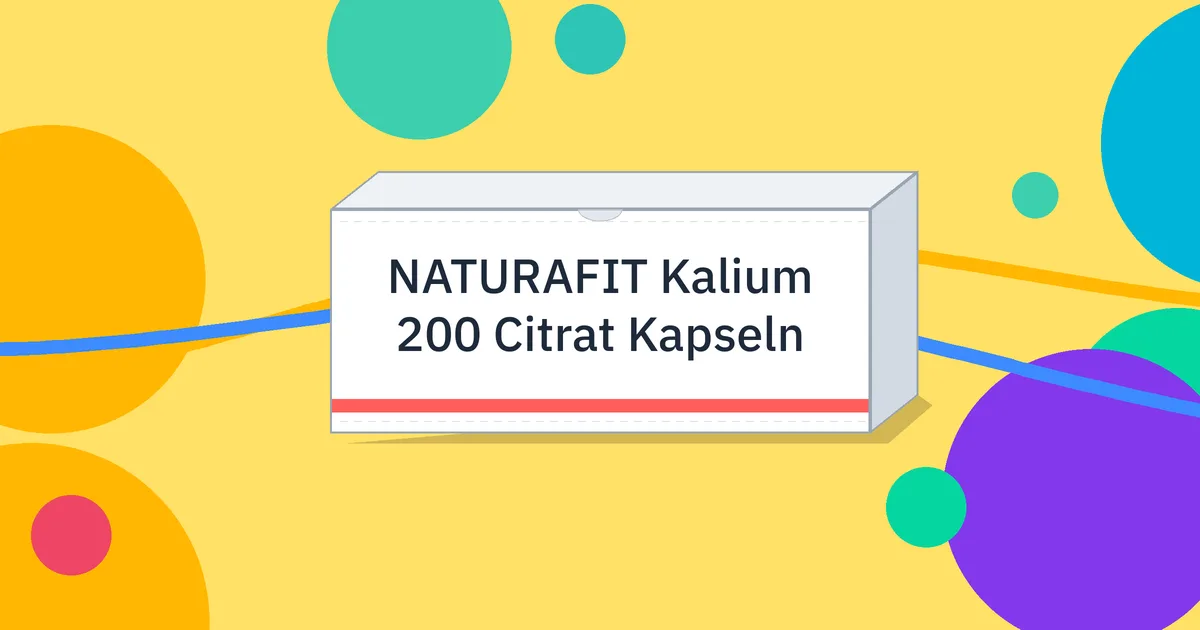 Symbolbild: Packung mit der Aufschrift NATURAFIT Kalium 200 Citrat Kapseln (PZN 13704748) – Verfügbarkeit und Bezug in Apotheken in Frankfurt am Main