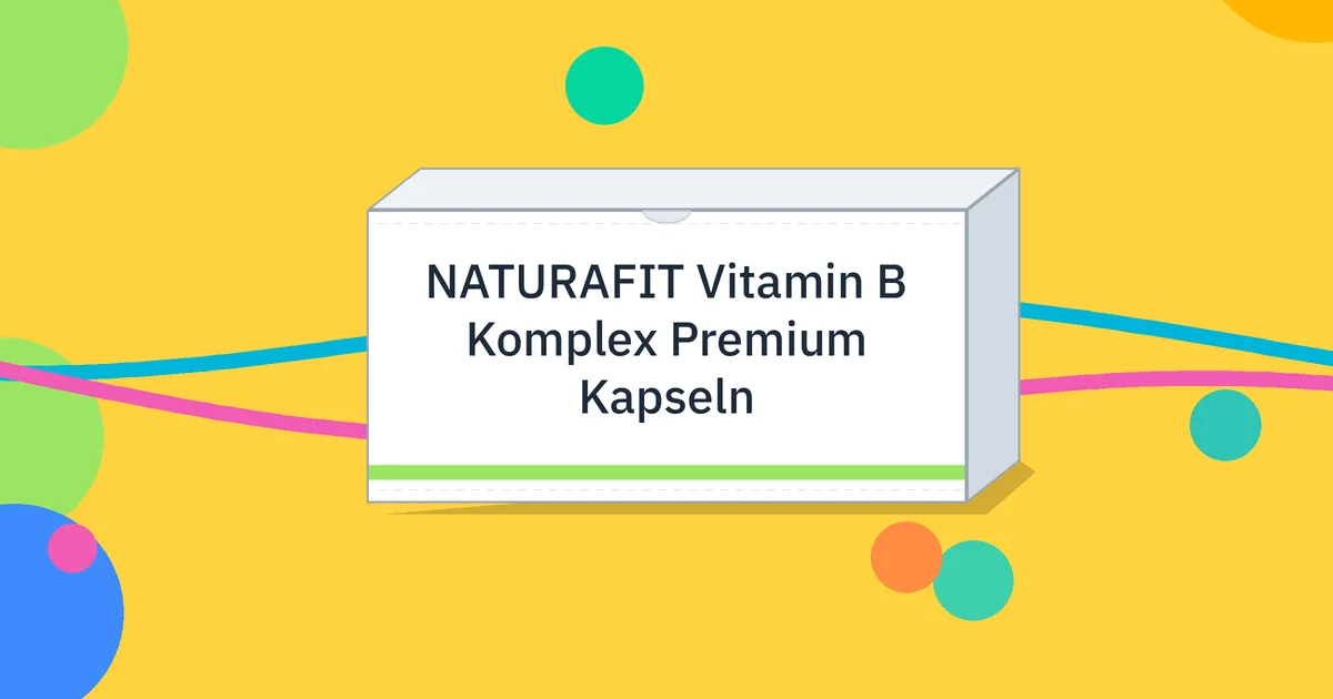 Symbolbild: Packung mit der Aufschrift NATURAFIT Vitamin B Komplex Premium Kapseln (PZN 14382117) – Verfügbarkeit und Bezug in Apotheken in Frankfurt am Main