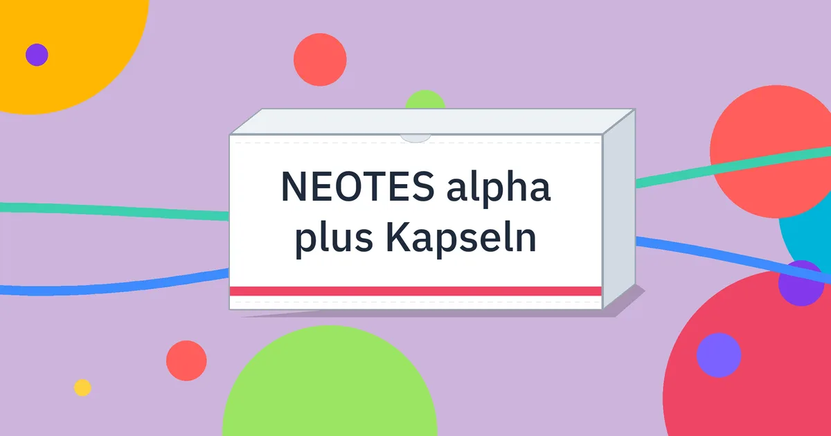 Symbolbild: Packung mit der Aufschrift NEOTES alpha plus Kapseln (PZN 18024372) – Verfügbarkeit und Bezug in Apotheken in Frankfurt am Main