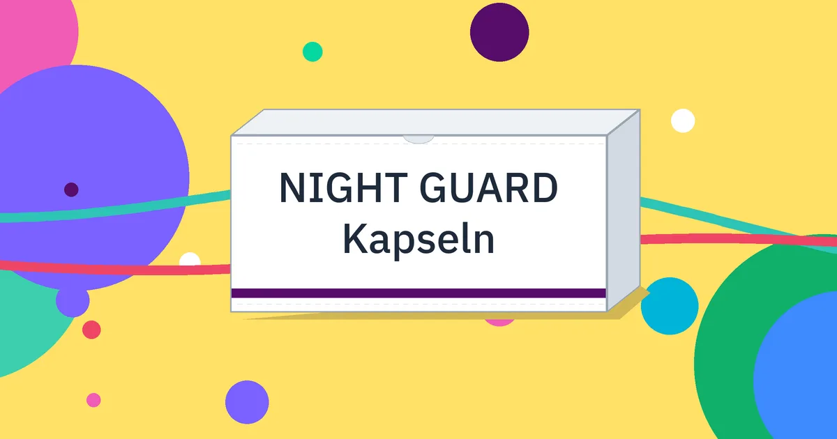 Symbolbild: Packung mit der Aufschrift NIGHT GUARD Kapseln (PZN 18680538) – Verfügbarkeit und Bezug in Apotheken in Frankfurt am Main