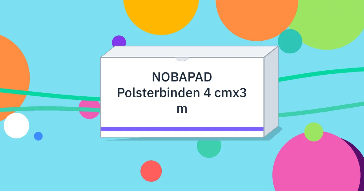 Symbolbild: Packung mit der Aufschrift NOBAPAD Polsterbinden 4 cmx3 m (PZN 07097876) – Verfügbarkeit und Bezug in Apotheken in Frankfurt am Main