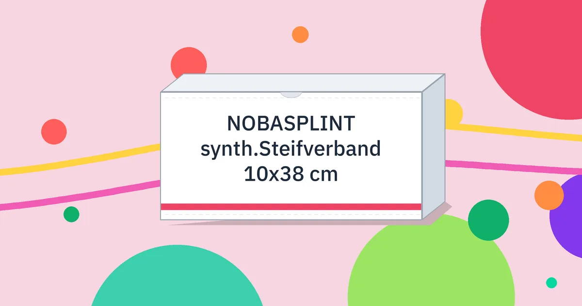 Symbolbild: Packung mit der Aufschrift NOBASPLINT synth.Steifverband 10x38 cm (PZN 02156806) – Verfügbarkeit und Bezug in Apotheken in Frankfurt am Main