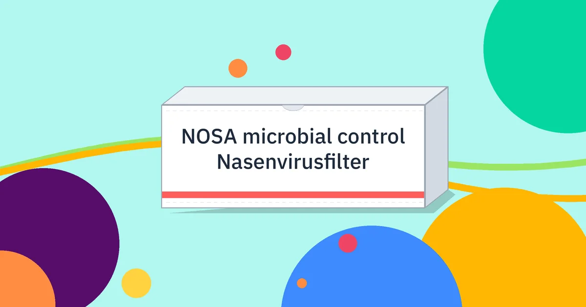 Symbolbild: Packung mit der Aufschrift NOSA microbial control Nasenvirusfilter (PZN 18119581) – Verfügbarkeit und Bezug in Apotheken in Frankfurt am Main