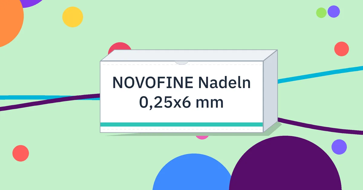 Symbolbild: Packung mit der Aufschrift NOVOFINE Nadeln 0,25x6 mm (PZN 11049110) – Verfügbarkeit und Bezug in Apotheken in Frankfurt am Main