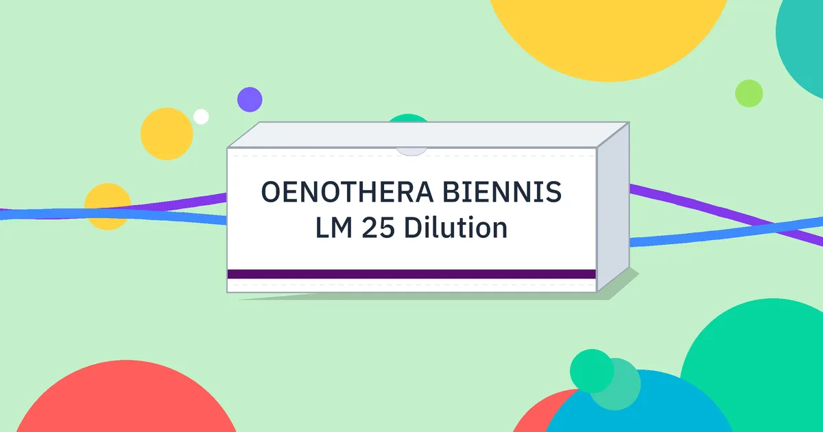 Symbolbild: Packung mit der Aufschrift OENOTHERA BIENNIS LM 25 Dilution (PZN 13622973) – Verfügbarkeit und Bezug in Apotheken in Frankfurt am Main