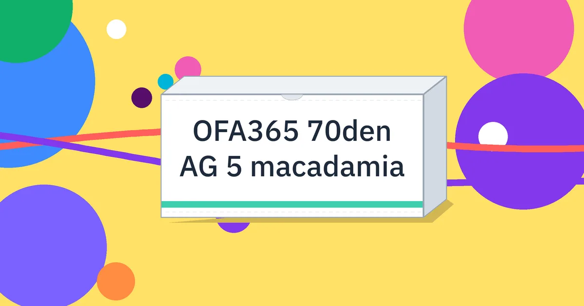 Symbolbild: Packung mit der Aufschrift OFA365 70den AG 5 macadamia (PZN 16722273) – Verfügbarkeit und Bezug in Apotheken in Frankfurt am Main