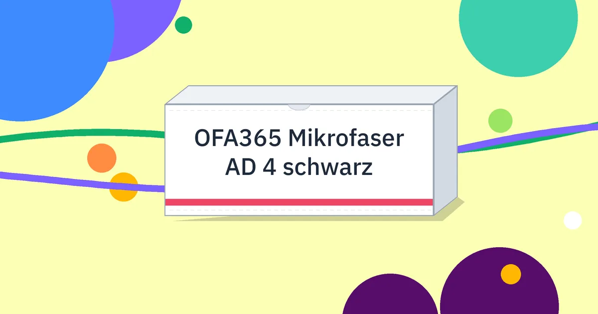 Symbolbild: Packung mit der Aufschrift OFA365 Mikrofaser AD 4 schwarz (PZN 16723999) – Verfügbarkeit und Bezug in Apotheken in Frankfurt am Main