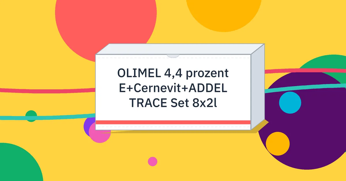 Symbolbild: Packung mit der Aufschrift OLIMEL 4,4 prozent E+Cernevit+ADDEL TRACE Set 8x2l (PZN 15308778) – Verfügbarkeit und Bezug in Apotheken in Frankfurt am Main