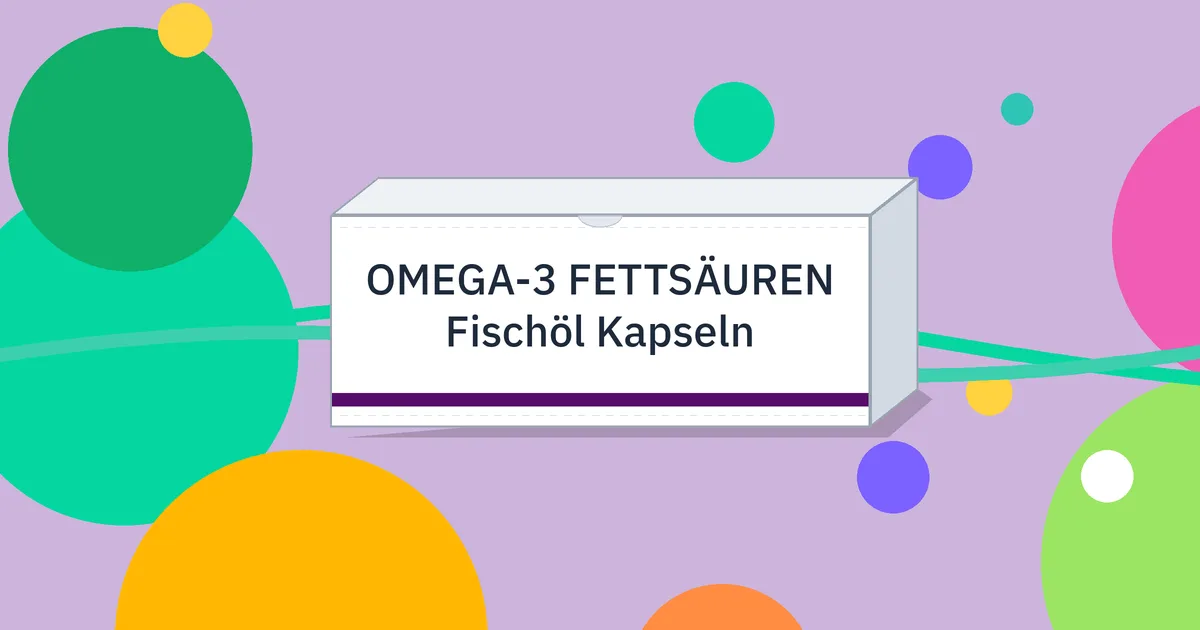 Symbolbild: Packung mit der Aufschrift OMEGA-3 FETTSÄUREN Fischöl Kapseln (PZN 13235259) – Verfügbarkeit und Bezug in Apotheken in Frankfurt am Main