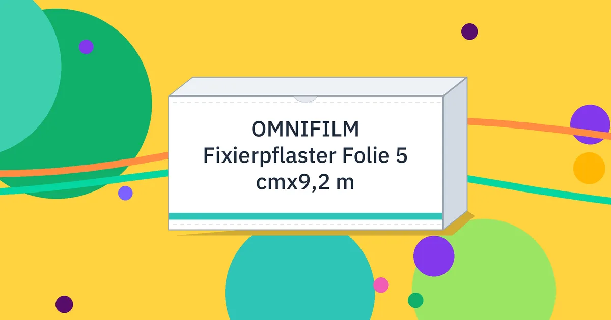 Symbolbild: Packung mit der Aufschrift OMNIFILM Fixierpflaster Folie 5 cmx9,2 m (PZN 11163231) – Verfügbarkeit und Bezug in Apotheken in Frankfurt am Main