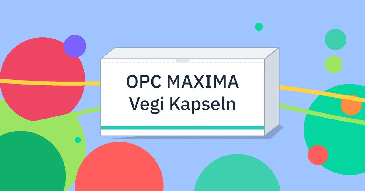 Symbolbild: Packung mit der Aufschrift OPC MAXIMA Vegi Kapseln (PZN 03868489) – Verfügbarkeit und Bezug in Apotheken in Frankfurt am Main