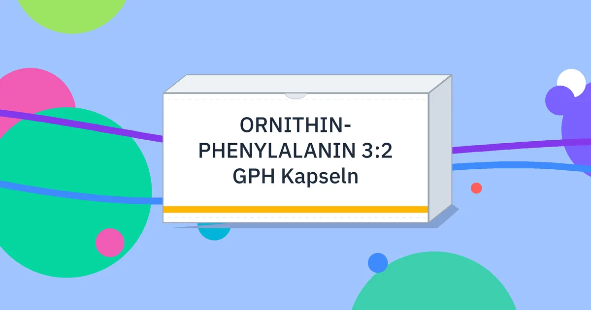 Symbolbild: Packung mit der Aufschrift ORNITHIN-PHENYLALANIN 3:2 GPH Kapseln (PZN 00947739) – Verfügbarkeit und Bezug in Apotheken in Frankfurt am Main