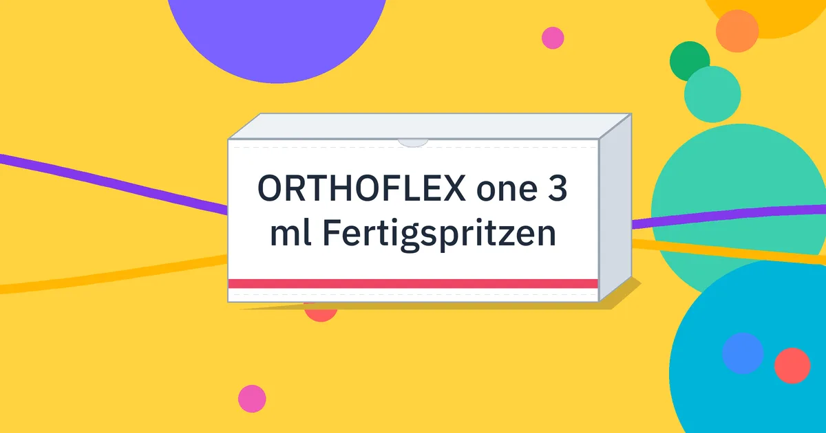 Symbolbild: Packung mit der Aufschrift ORTHOFLEX one 3 ml Fertigspritzen (PZN 10976676) – Verfügbarkeit und Bezug in Apotheken in Frankfurt am Main