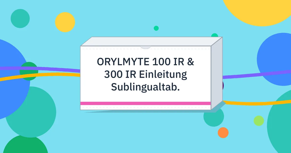 Symbolbild: Packung mit der Aufschrift ORYLMYTE 100 IR & 300 IR Einleitung Sublingualtab. (PZN 18249131) – Verfügbarkeit und Bezug in Apotheken in Frankfurt am Main