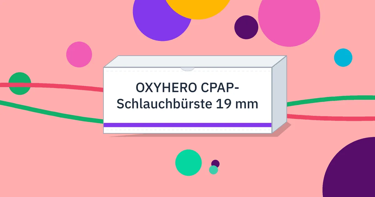 Symbolbild: Packung mit der Aufschrift OXYHERO CPAP-Schlauchbürste 19 mm (PZN 20811717) – Verfügbarkeit und Bezug in Apotheken in Frankfurt am Main