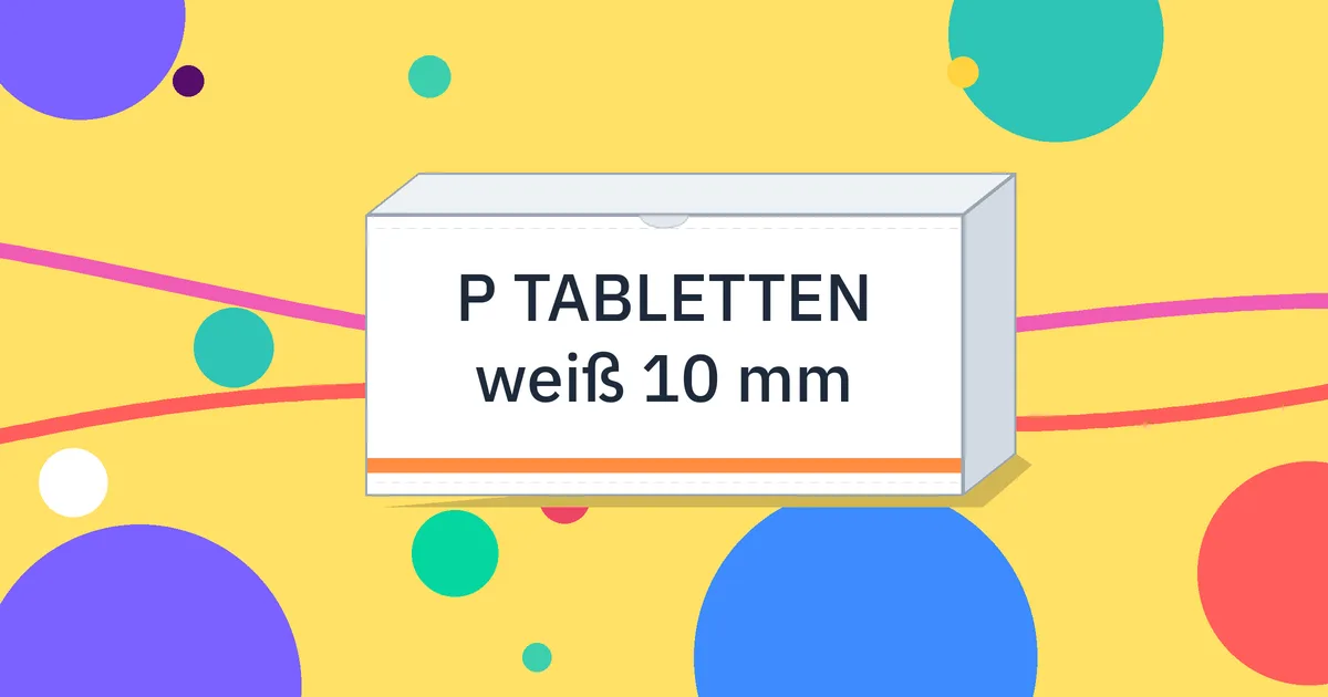 Symbolbild: Packung mit der Aufschrift P TABLETTEN weiß 10 mm (PZN 04997438) – Verfügbarkeit und Bezug in Apotheken in Frankfurt am Main