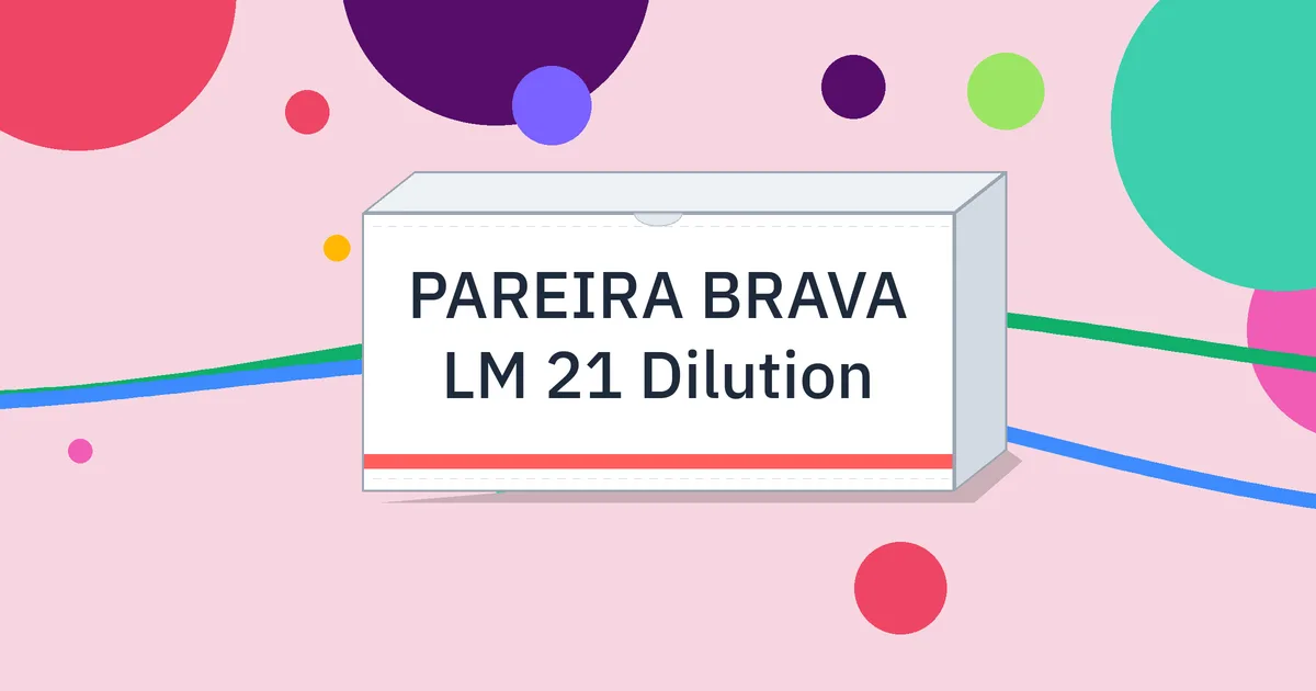 Symbolbild: Packung mit der Aufschrift PAREIRA BRAVA LM 21 Dilution (PZN 13631498) – Verfügbarkeit und Bezug in Apotheken in Frankfurt am Main