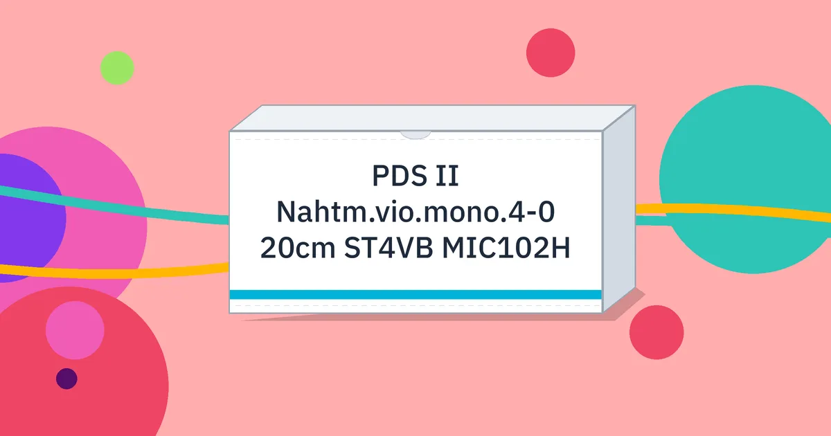 Symbolbild: Packung mit der Aufschrift PDS II Nahtm.vio.mono.4-0 20cm ST4VB MIC102H (PZN 20891277) – Verfügbarkeit und Bezug in Apotheken in Frankfurt am Main