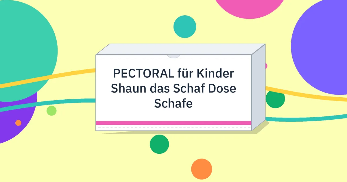 Symbolbild: Packung mit der Aufschrift PECTORAL für Kinder Shaun das Schaf Dose Schafe (PZN 18275269) – Verfügbarkeit und Bezug in Apotheken in Frankfurt am Main
