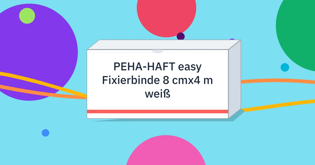 Symbolbild: Packung mit der Aufschrift PEHA-HAFT easy Fixierbinde 8 cmx4 m weiß (PZN 19452880) – Verfügbarkeit und Bezug in Apotheken in Frankfurt am Main