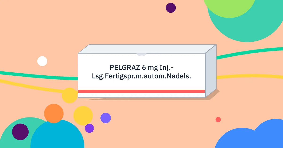 Symbolbild: Packung mit der Aufschrift PELGRAZ 6 mg Inj.-Lsg.Fertigspr.m.autom.Nadels. (PZN 17161345) – Verfügbarkeit und Bezug in Apotheken in Frankfurt am Main