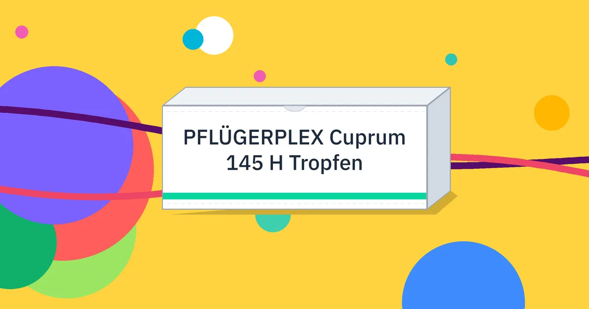 Symbolbild: Packung mit der Aufschrift PFLÜGERPLEX Cuprum 145 H Tropfen (PZN 00576674) – Verfügbarkeit und Bezug in Apotheken in Frankfurt am Main
