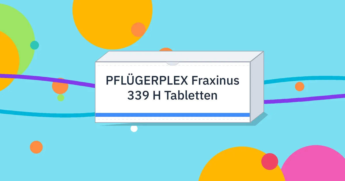 Symbolbild: Packung mit der Aufschrift PFLÜGERPLEX Fraxinus 339 H Tabletten (PZN 04085832) – Verfügbarkeit und Bezug in Apotheken in Frankfurt am Main