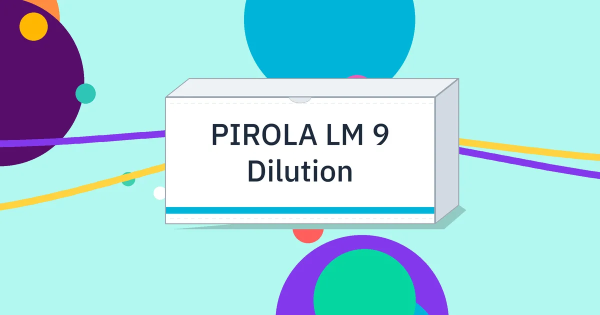 Symbolbild: Packung mit der Aufschrift PIROLA LM 9 Dilution (PZN 13645247) – Verfügbarkeit und Bezug in Apotheken in Frankfurt am Main